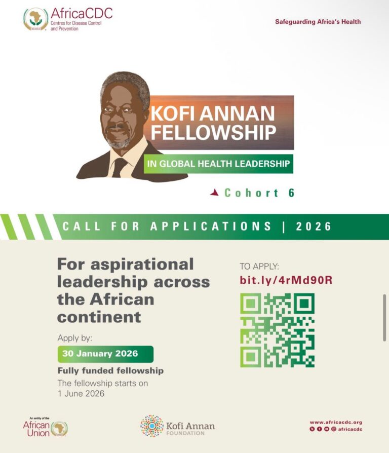 Africa CDC Opens Applications for 2026 Kofi Annan Global Health ...